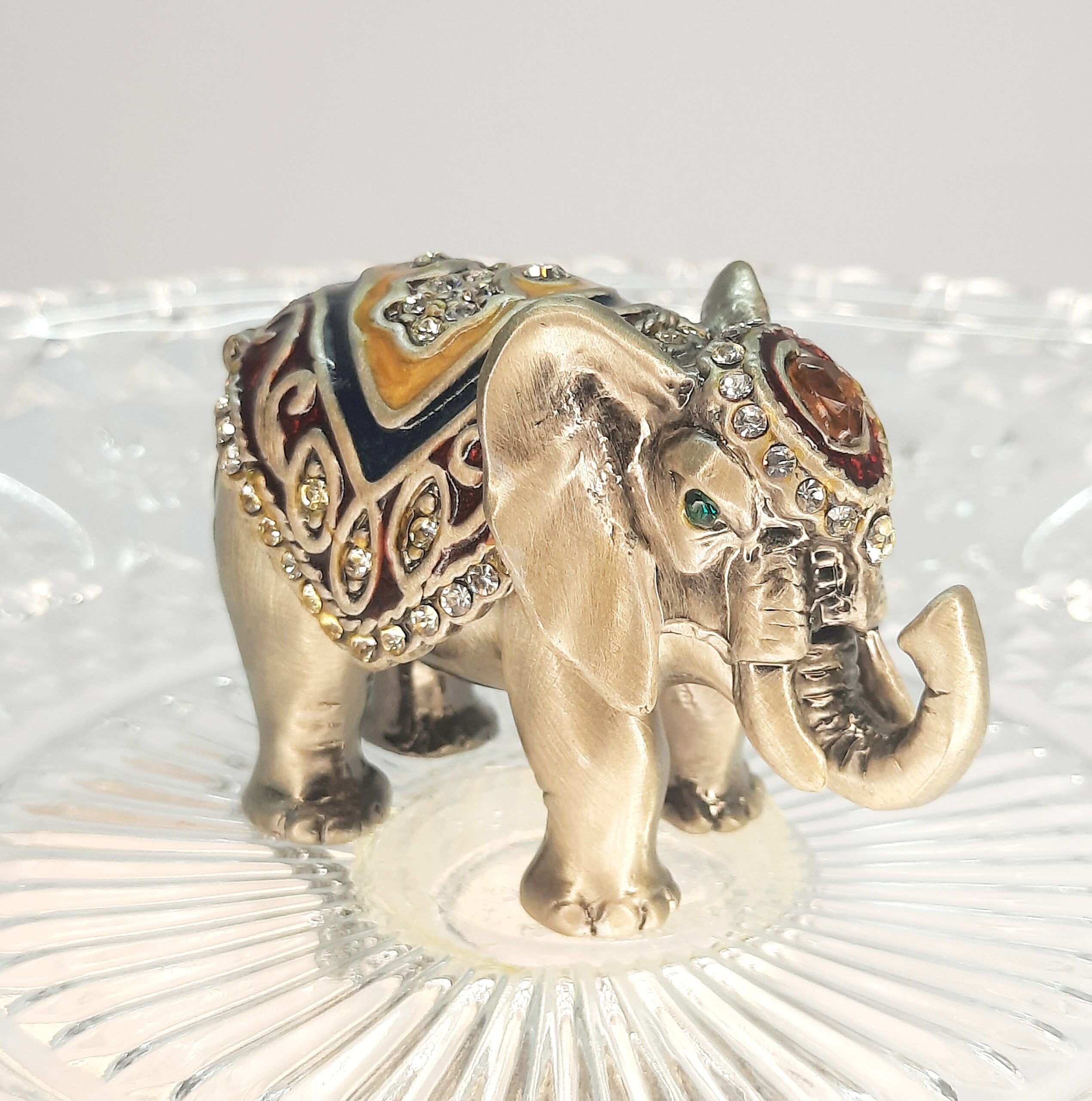 Vintage Metallic Champagne Coloured Elephant Trinket