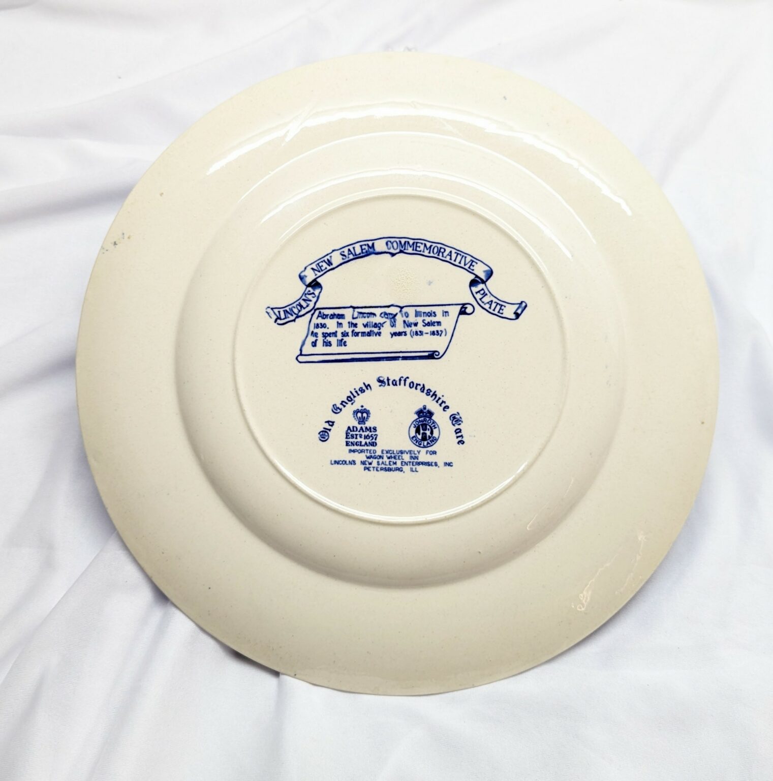 Abraham Lincoln Plate - Adams Potteries Display Piece