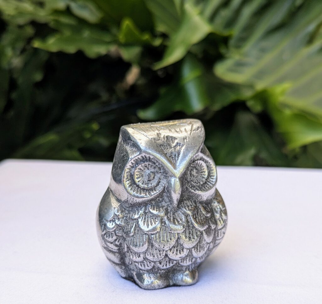 Shop Silver Metal Owl Figurine Online