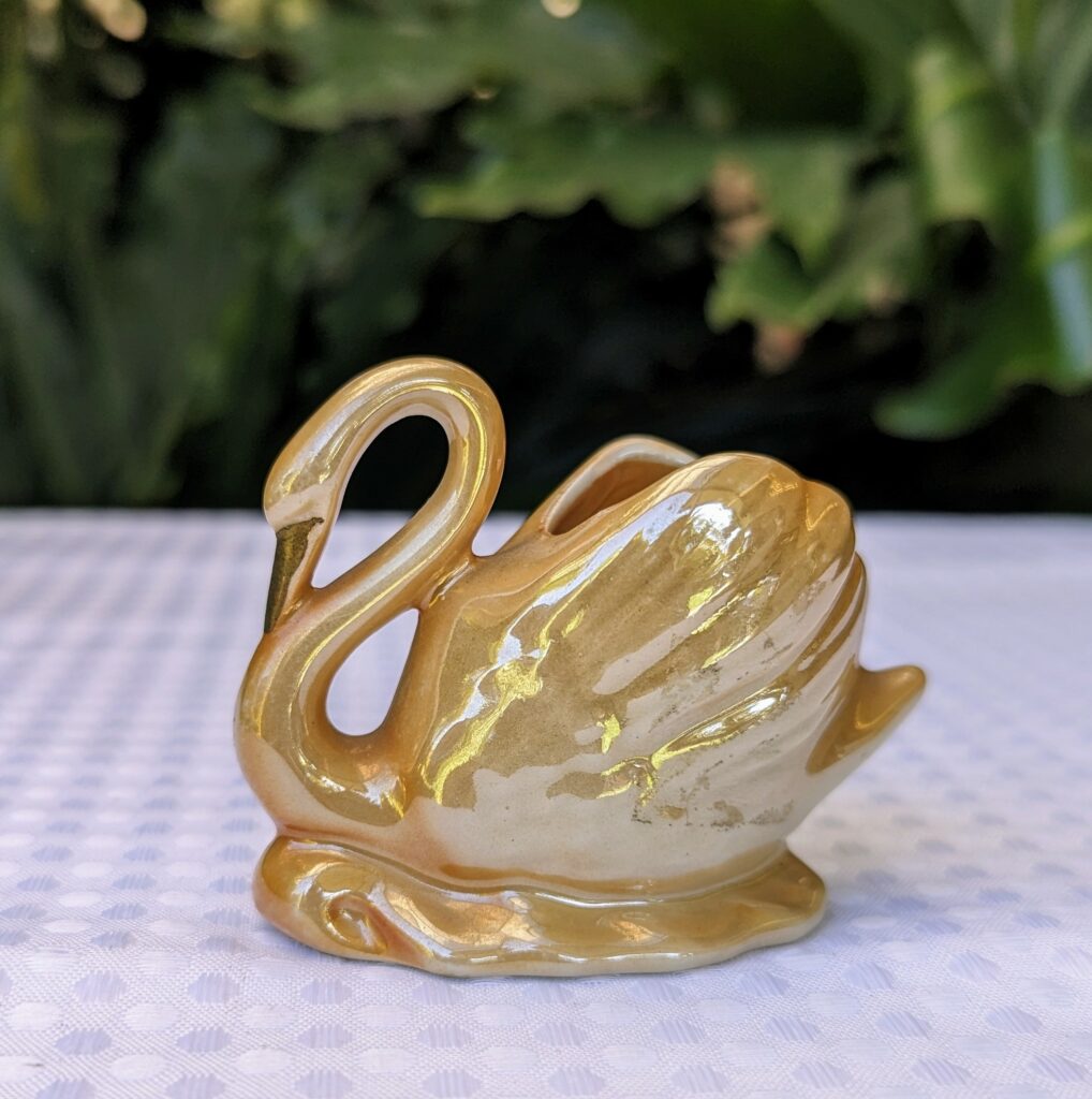 Shop Wembley Ware Swan Toothpick Holder - Lustre Apricot
